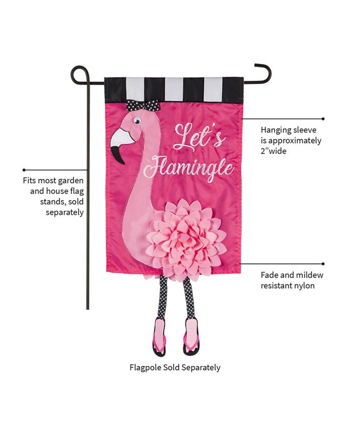 Evergreen Flag Let's Flamingle Garden Applique Flag - Macy's