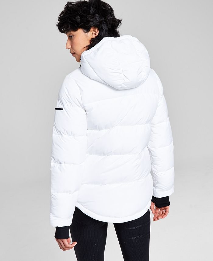 BCBGeneration Women's Hooded Thumbhole-Cuff Puffer Coat - Macy's