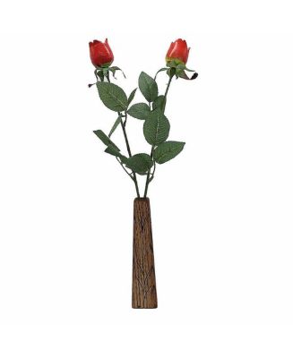 JustPaperRoses 5th Wedding Anniversary 2-stems 18" Red Wood Roses with ...