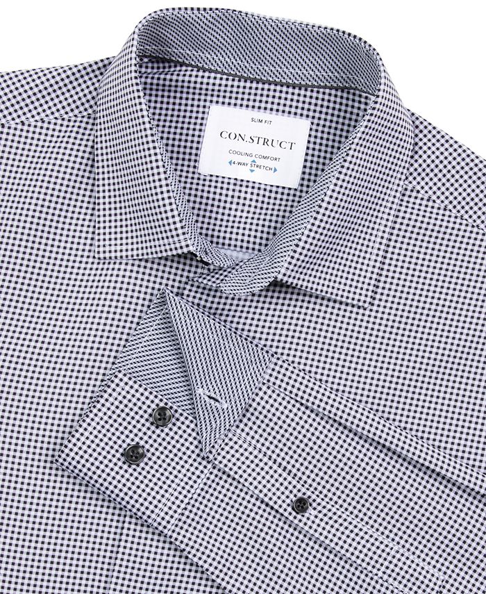 ConStruct Men's Recycled Slim Fit Gingham Performance Stretch Cooling ...