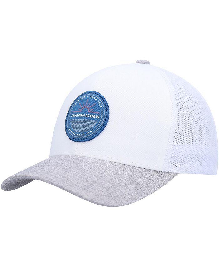 Travis Mathew Men's White All Booked Up Trucker Snapback Hat - Macy's