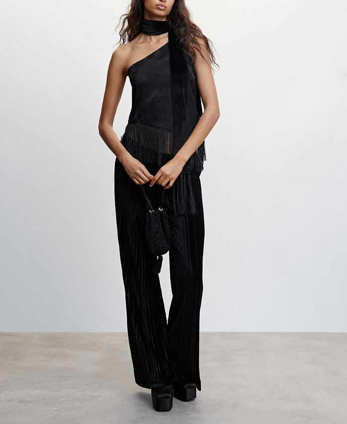 MANGO Women's Fringed Hem Top - Macy's