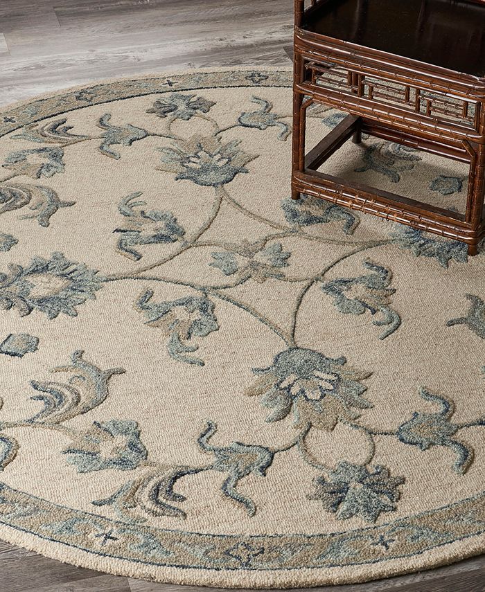 LR Home Valiant VALNT81581 4'10" x 4'10" Round Area Rug - Macy's