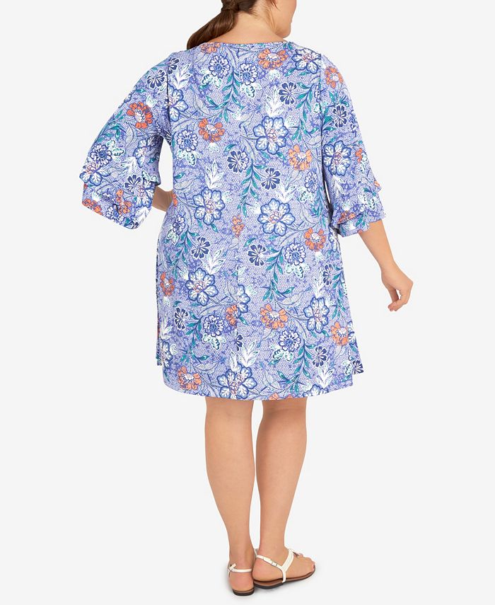 Ruby Rd. Plus Size Puff Floral Print Dress & Reviews - Dresses - Plus ...