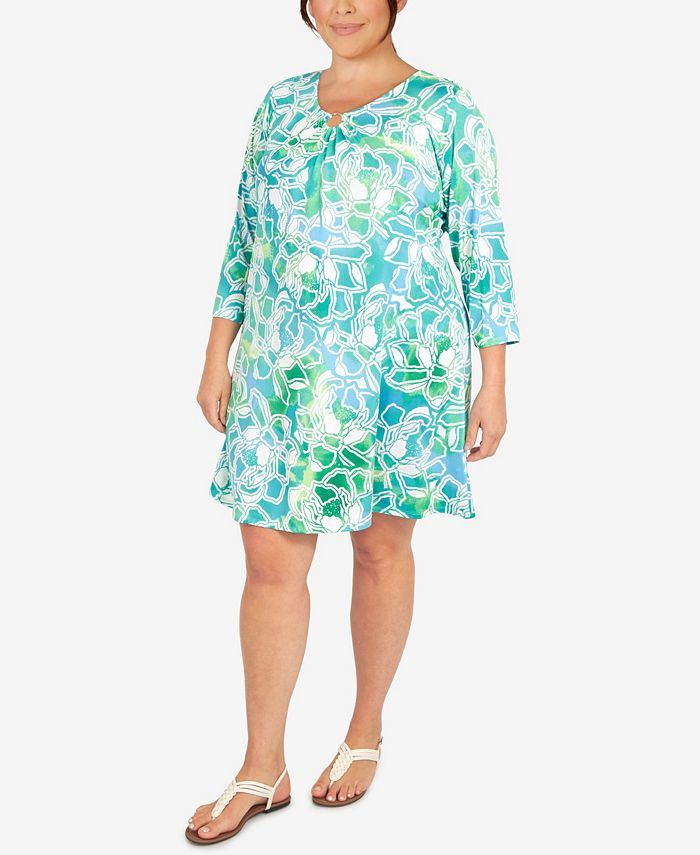 Ruby Rd. Plus Size Ombre Bold Bloom Print Dress & Reviews - Dresses ...