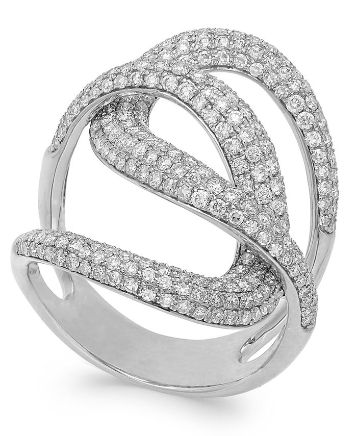EFFY Collection Pave Classica by EFFY Diamond Interlocking Ring in 14k ...