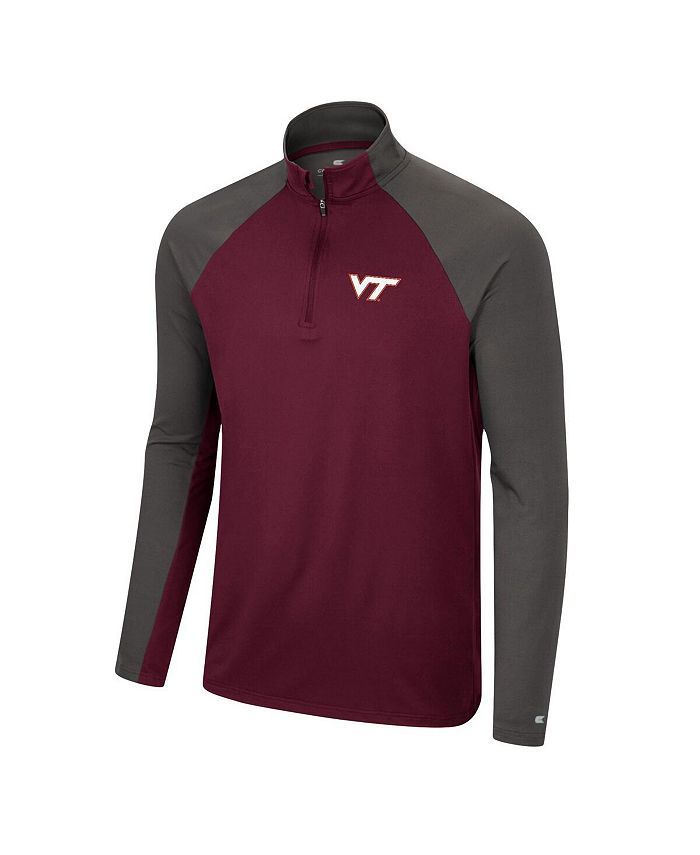 Colosseum Men's Maroon, Charcoal Virginia Tech Hokies Two Yutes Raglan ...