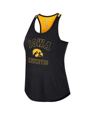 Women's Colosseum Black Iowa Hawkeyes 10 Days Racerback Scoop Neck Tank ...