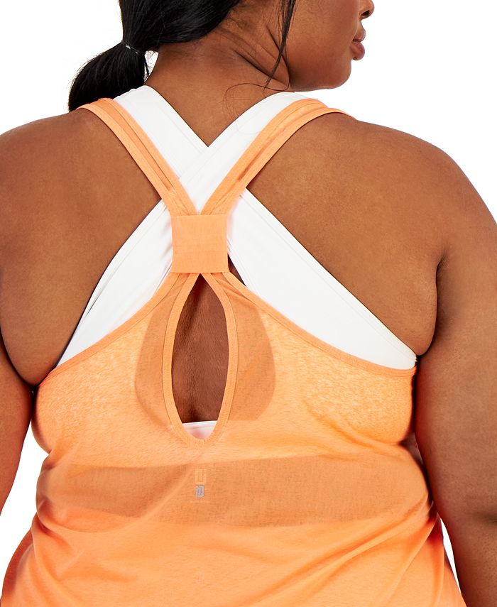 Id Ideology Plus Size Ultra Light Sheer Racerback Tank Top Created For