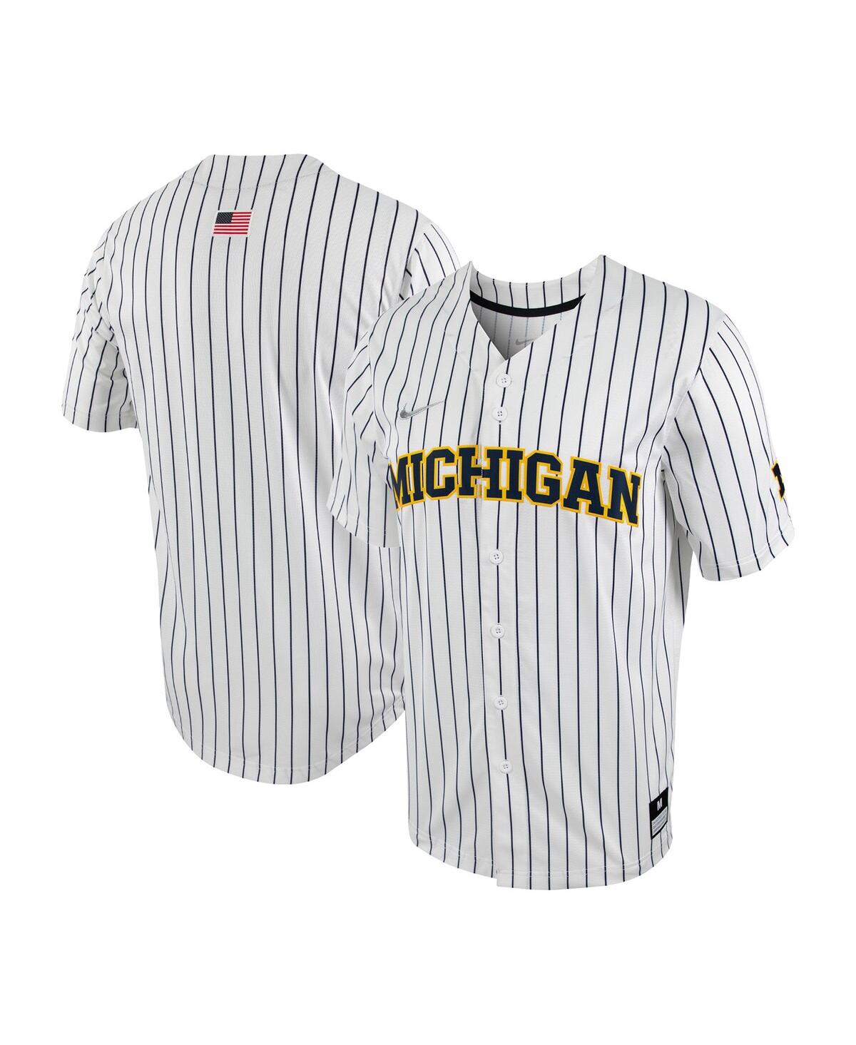 Click here for Mens Nike White  Navy Michigan Wolverines Pinstrip... prices