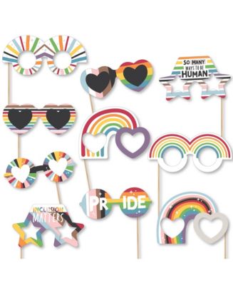 So Many Ways to Be Human Glasses Pride Photo Booth Props Kit 10 Ct - Macy's