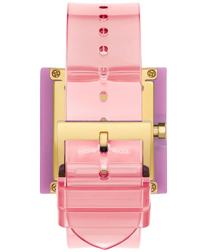 Tory Burch Women's The Sedgwick Pink Polyurethane Strap Watch 33mm - Macy's
