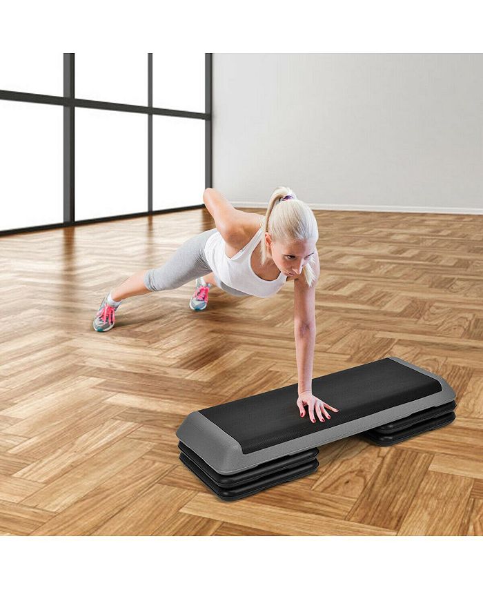 Costway Fitness Aerobic Step Cardio Adjust 4'' - 6'' - 8'' - Macy's