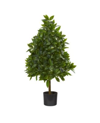 Nearly Natural 3' Sweet Bay Topiary Artificial Tree - Macy's