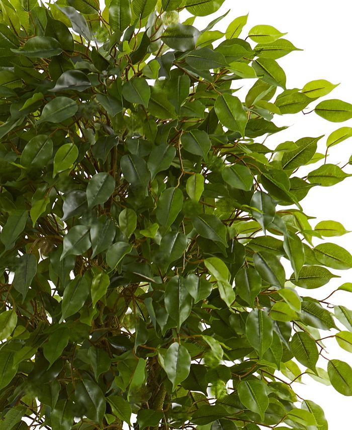 Nearly Natural 6' Braided Ficus Artificial Tree in Decorative Planter ...