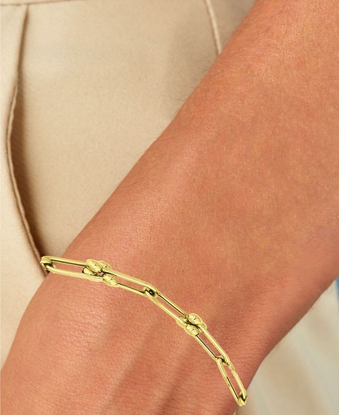 Macy's Polished U-Link Chain Bracelet in 10k Gold - Macy's