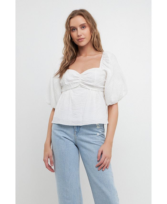 Free the Roses Women's Textured Back Tied Top - Macy's