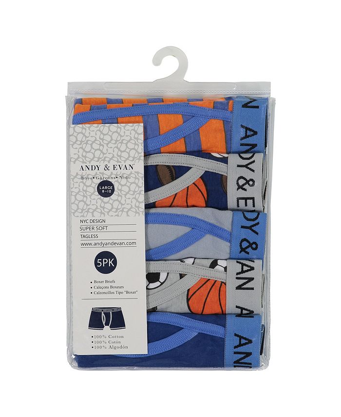 Andy & Evan Toddler/Child Boys Five Pack Boxer Briefs Underwear - Macy's