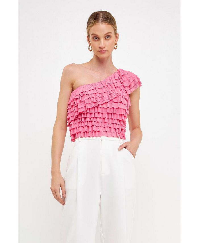 endless rose Women's Ruffled One-shoulder Top - Macy's