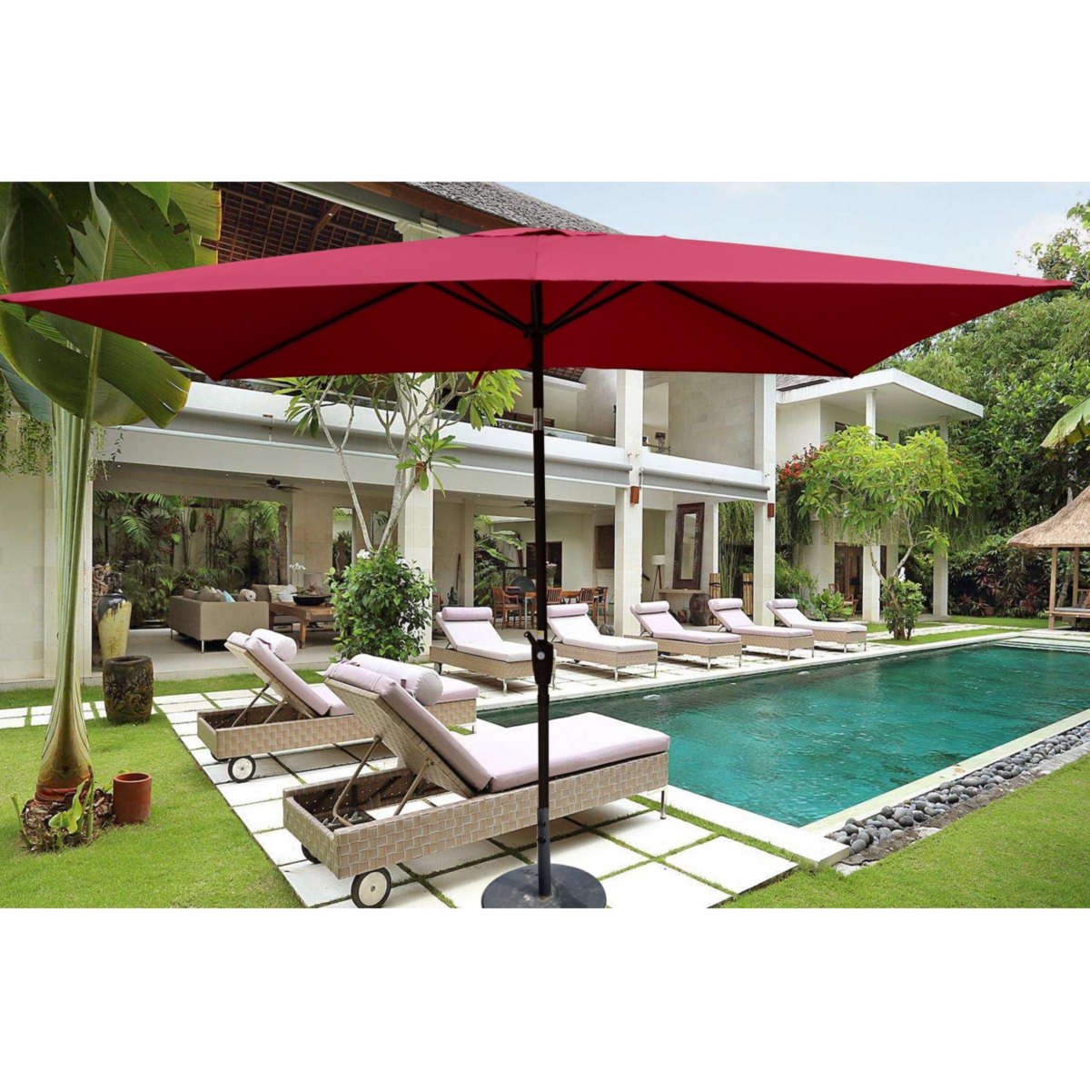 Click here for Streamdale 6x9ft Patio Umbrella with Tilt - Burgun... prices