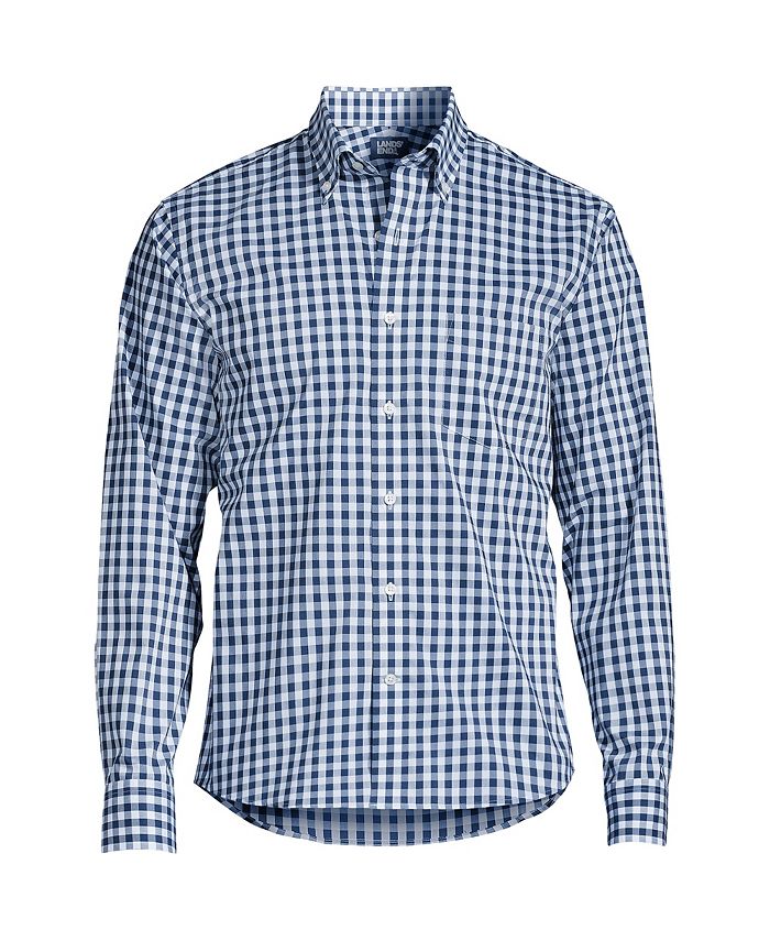 Lands' End Men's Traditional Fit Comfort-First Shirt with Coolmax - Macy's