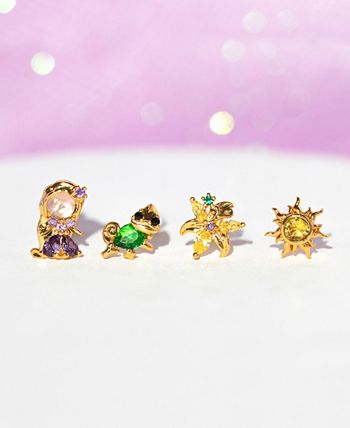 Girls Crew Crystal Multi-Color Disney Princess Tangled Stud Earring Set ...