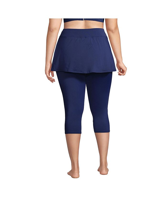 Lands' End Plus Size High Waisted Modest Swim Leggings with UPF 50 Sun ...