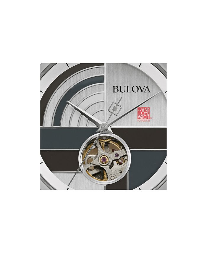 Bulova Men's Automatic Frank Lloyd Wright The Oculus Black Leather ...