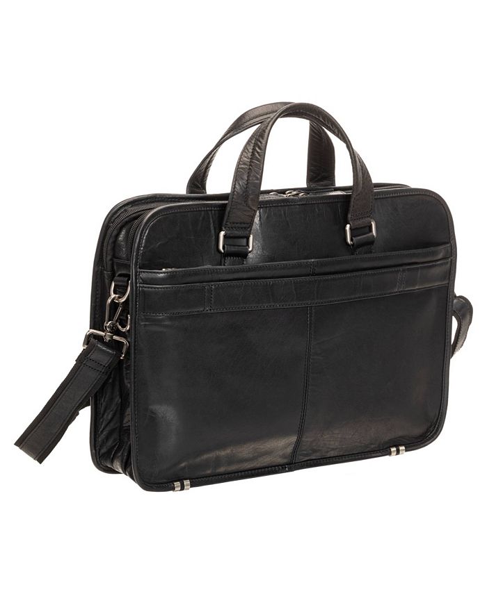 Mancini Men's Buffalo Triple Compartment Briefcase for 15.6" Laptop and ...