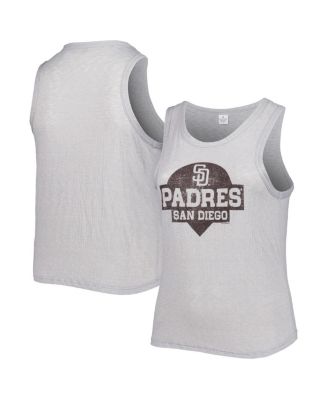 Women's Soft As A Grape Gray San Diego Padres Plus Size High Neck Tri ...
