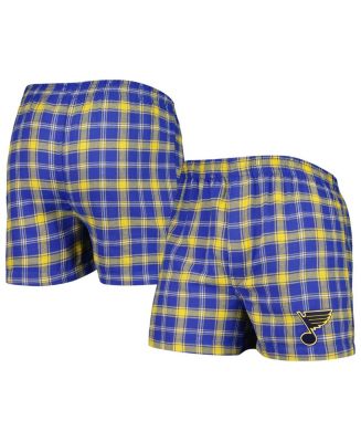 Men's Concepts Sport Blue, Gold St. Louis Blues Ledger Flannel Boxers ...
