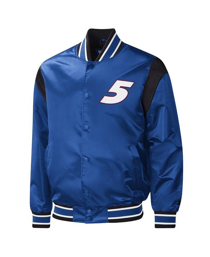 Starter Men's Royal Kyle Larson Force Play Full-Snap Varsity Jacket ...