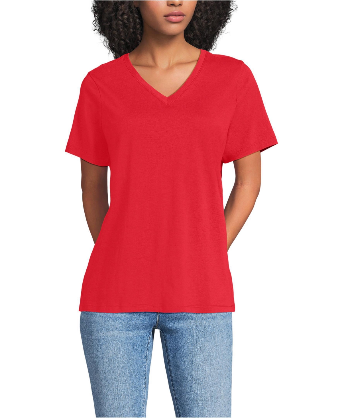 Click here for Lands End Womens Tall Relaxed Supima Cotton V-Neck... prices