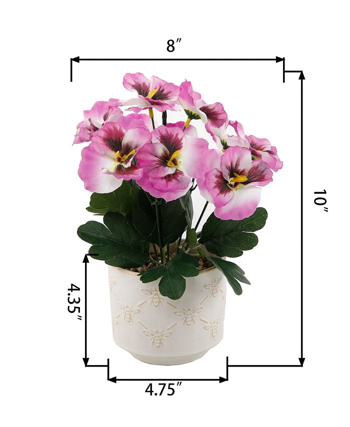 Flora Bunda African Violet in 4.75" D Ceramic Pot - Macy's