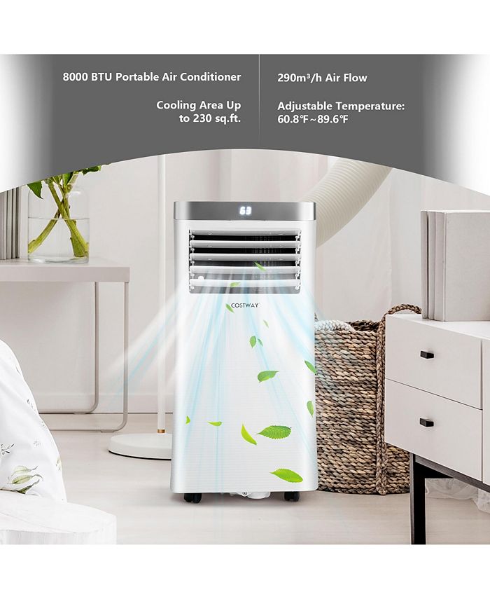 Costway 8000 Btu Portable Air Conditioner 3 In 1 Air Cooler With Remote