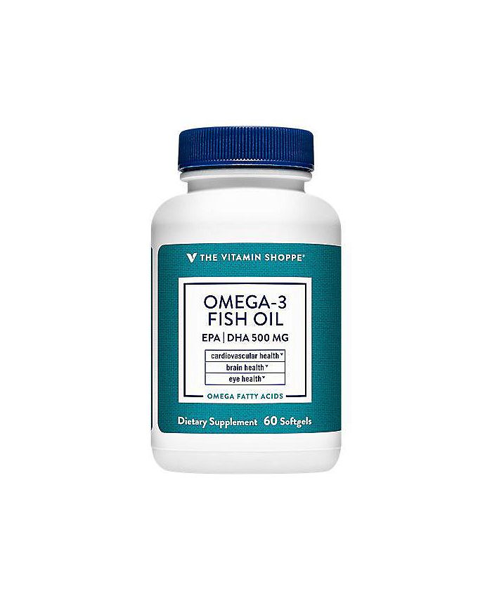 The Vitamin Shoppe Omega-3 Fish Oil - EPA/DHA 500 MG - Supports Cardiovascular, Brain, & Eye ...