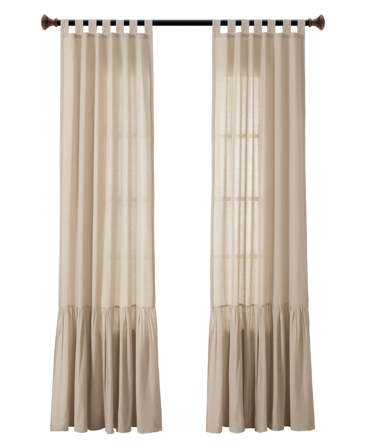 Click here for Lush Decor Farmhouse Faux Linen Tab Top Window Cur... prices