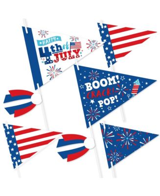 Big Dot of Happiness Firecracker 4th of July Triangle Pennant Flag ...
