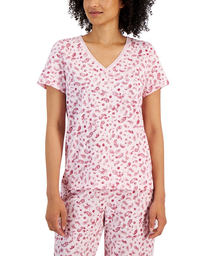 Charter Club Women's Cotton Printed Pajamas Set, Created for Macy's ...