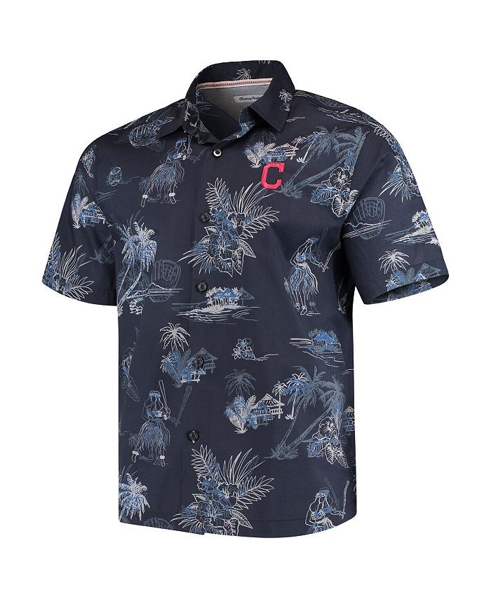 Tommy Bahama Men's Navy Cleveland Guardians Seventh Inning Button-Up ...
