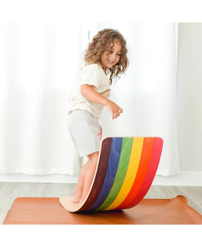 Bunny Hopkins Premium USA-Made Wooden Balance Board: Montessori Wobble ...