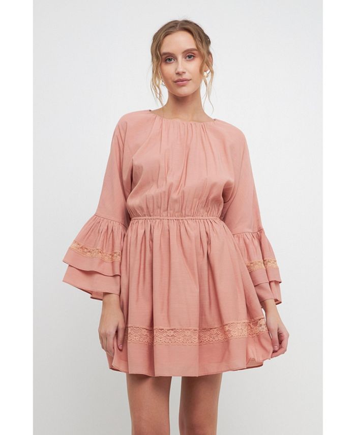 Free the Roses Women's Laced Back Tie Mini Dress - Macy's