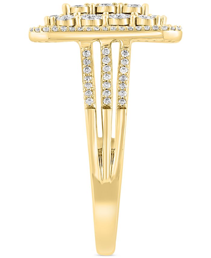 EFFY Collection EFFY® Diamond Rectangle Cluster Split Shank Ring (1/2 ...