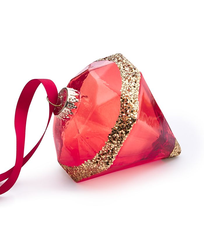 Holiday Lane Electric Gems Glittered Orange Ornament, Created for Macy ...