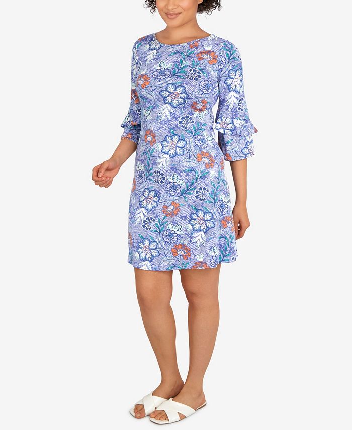 Ruby Rd. Petite Puff Floral Print Dress - Macy's