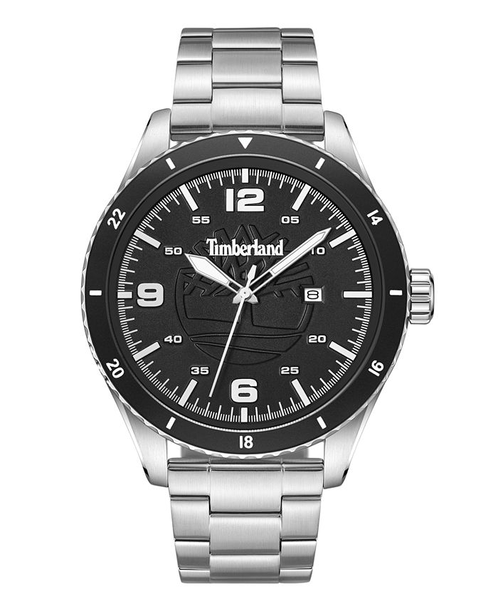 Timberland Men's Quartz Ashmont Silver-Tone Stainless Steel Bracelet ...