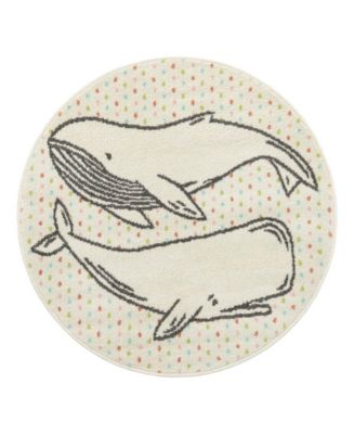 Bayshore Home Campy Kids Whales 3'3" x 3'3" Round Area Rug - Macy's