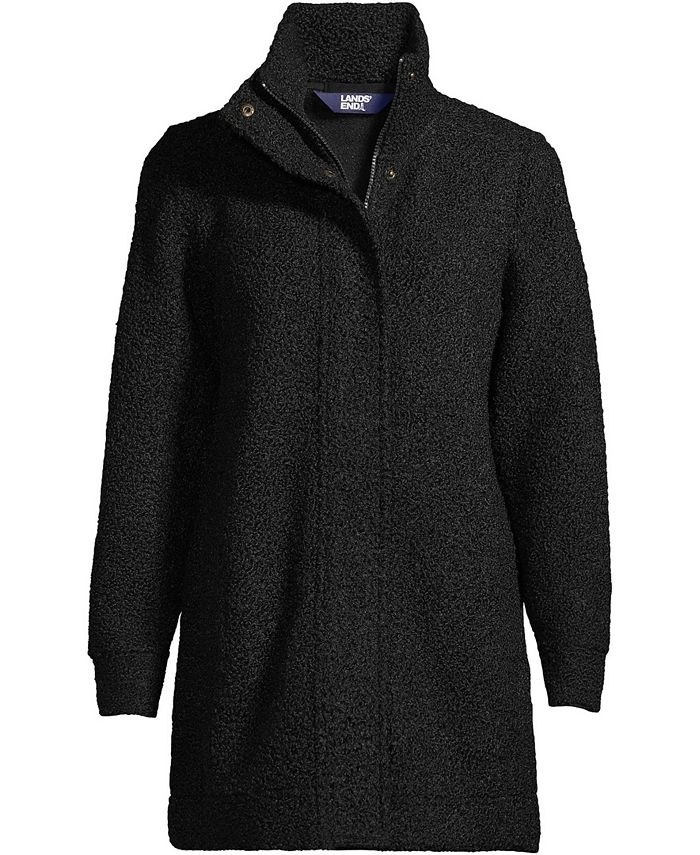 Lands' End Women's Boucle Fleece Coat - Macy's