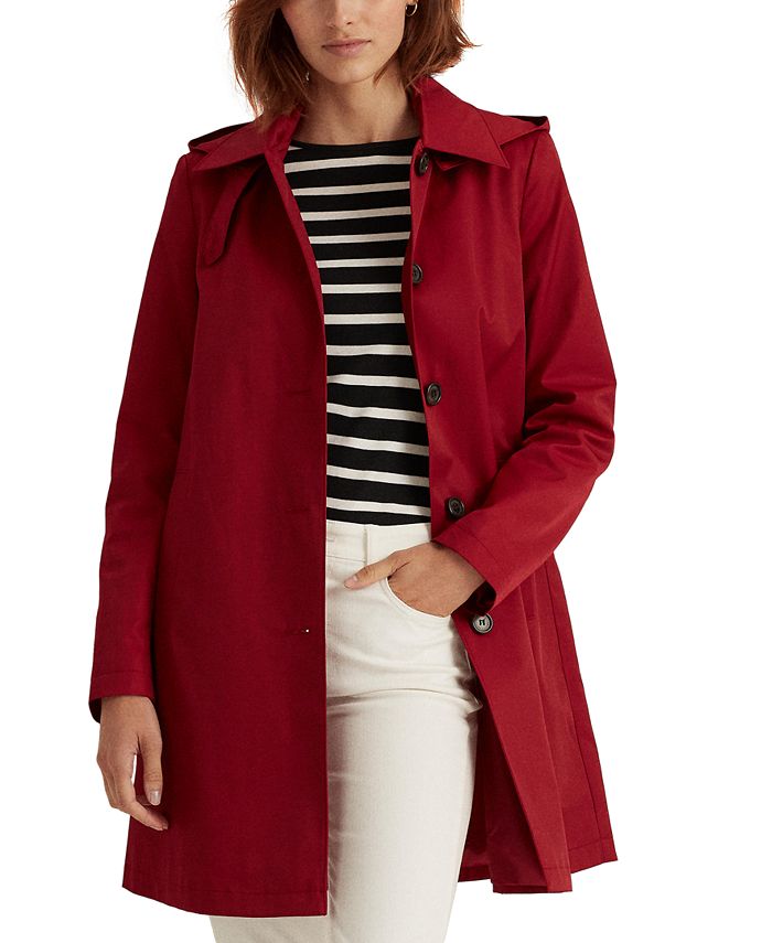 Lauren Ralph Lauren Women's Hooded A-Line Raincoat - Macy's