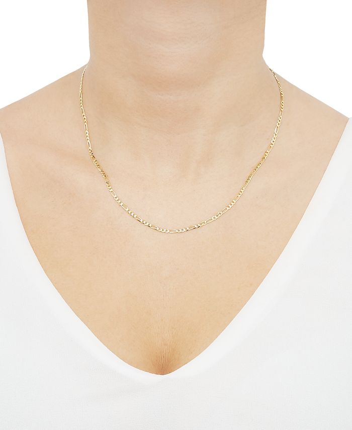Italian Gold Figaro Link Chain 18" Necklace (2-3/8mm) in 10k Gold - Macy's